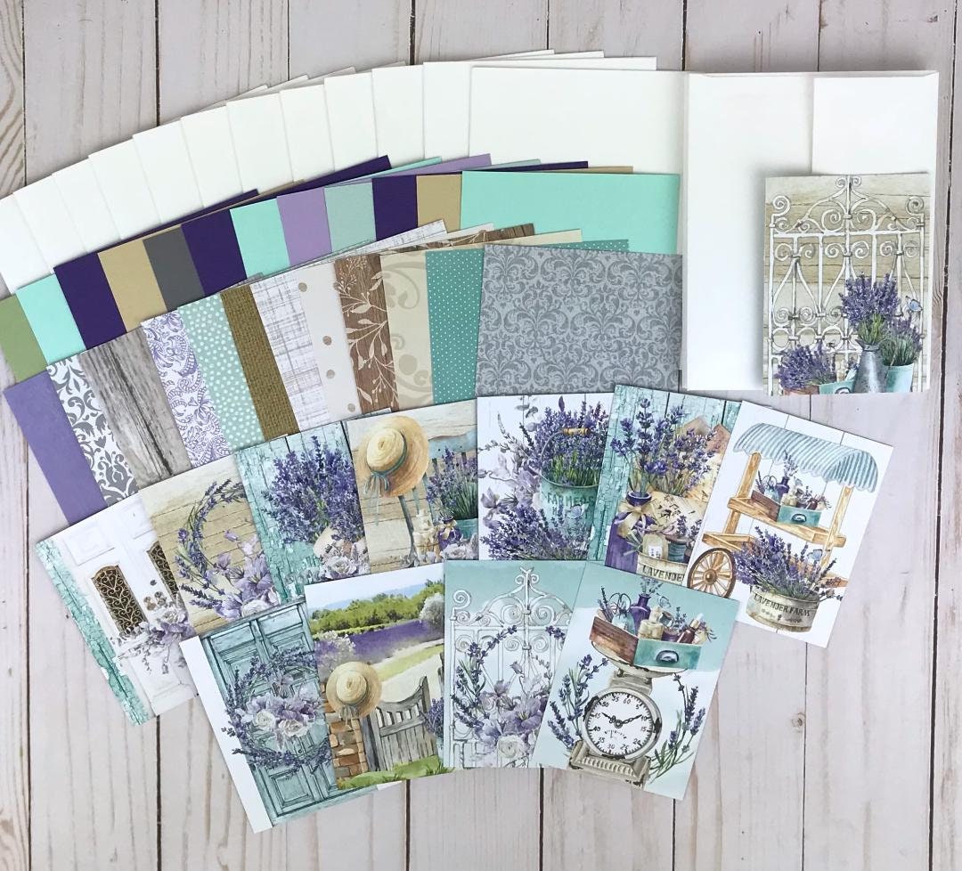 Handmade Card Kit, Lavender Card Making Kit for Adults, Easy DIY Craft ...