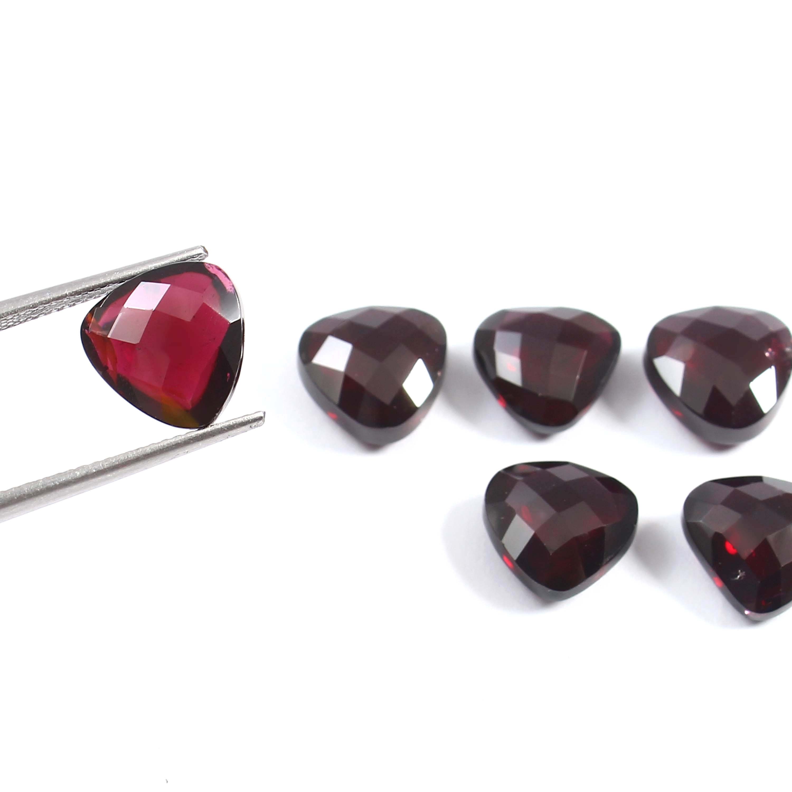 Natural Red Garnet Trillion One Side Cut Garnet Calibrated | Etsy
