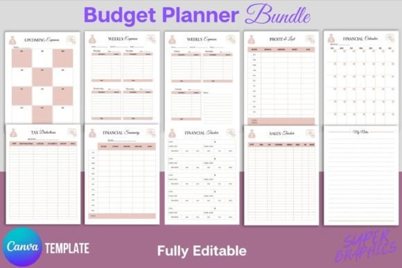 Editable Budget Planner Printable PDF, Financial Planner Printable ...
