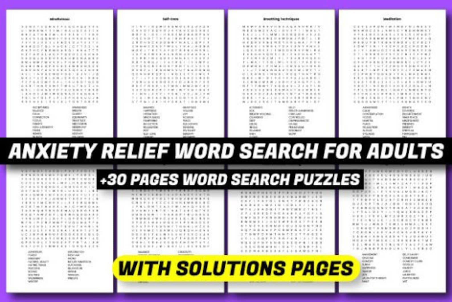 30+ Word Search Printable Puzzle Instant Download, Printable Puzzle ...
