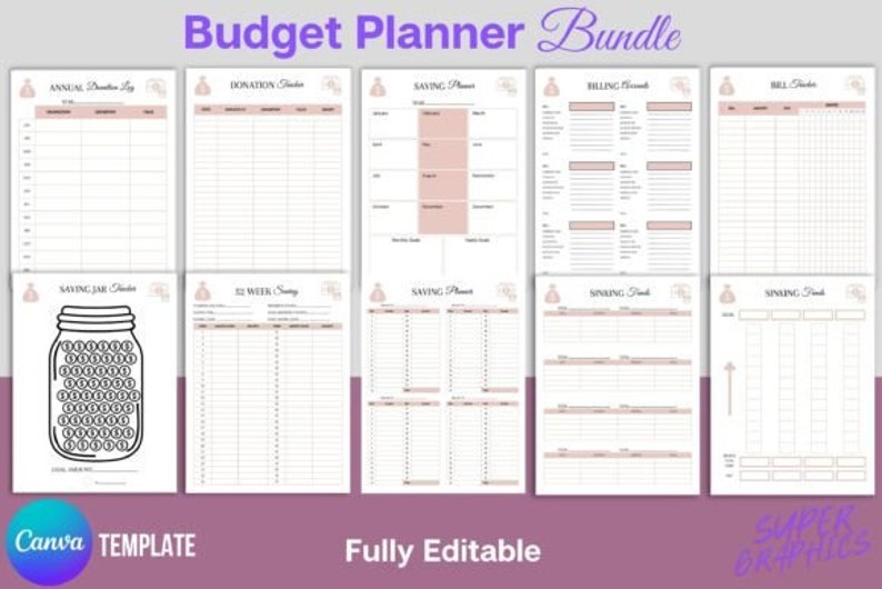 Editable Budget Planner Printable PDF, Financial Planner Printable ...
