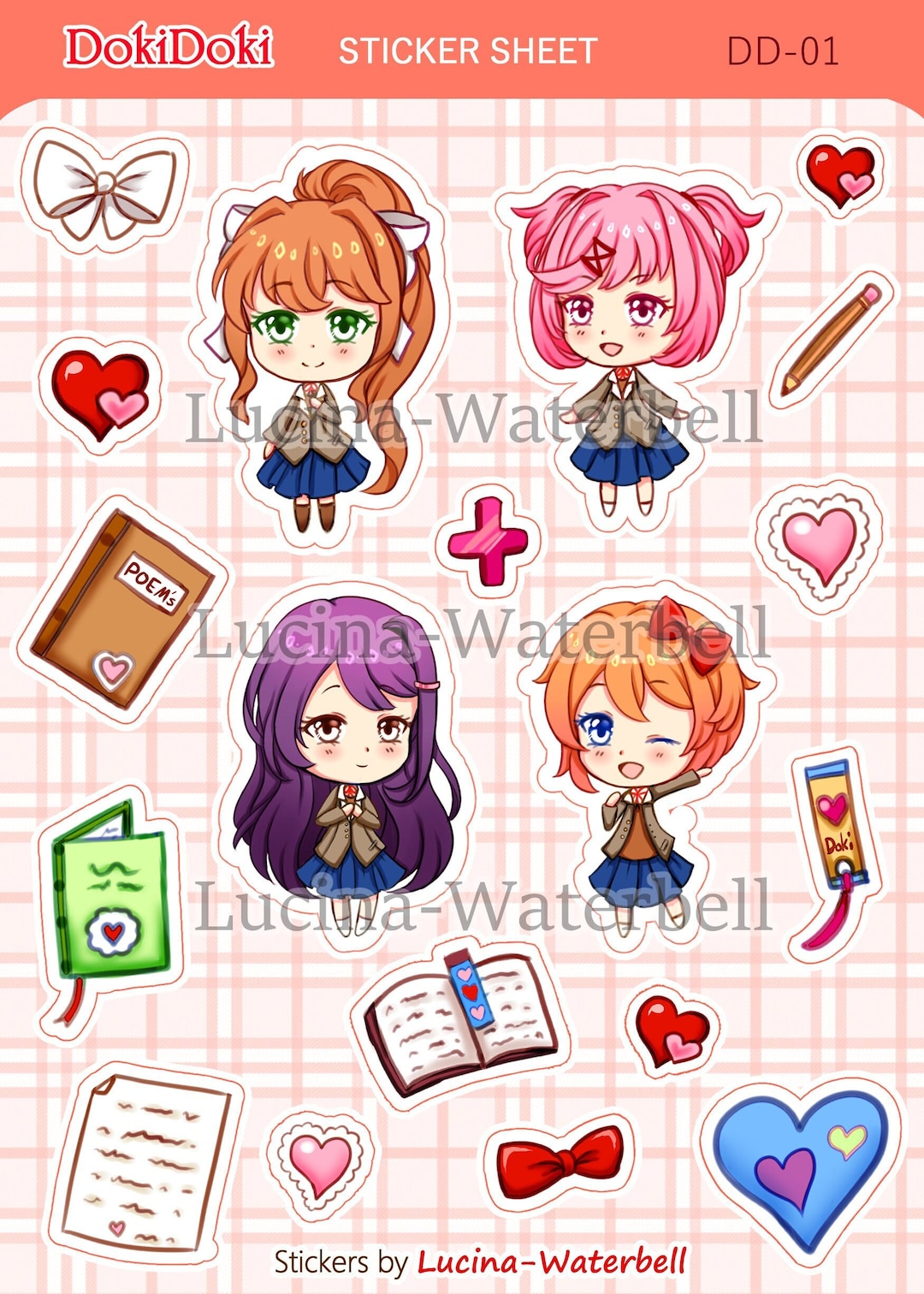 Stickersheet Doki Doki Literature Club - Etsy