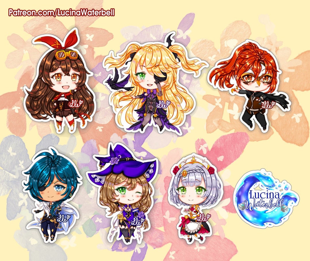 Stickerset 3 Genshin Impact Baby Chibis: Noelle Fischl - Etsy