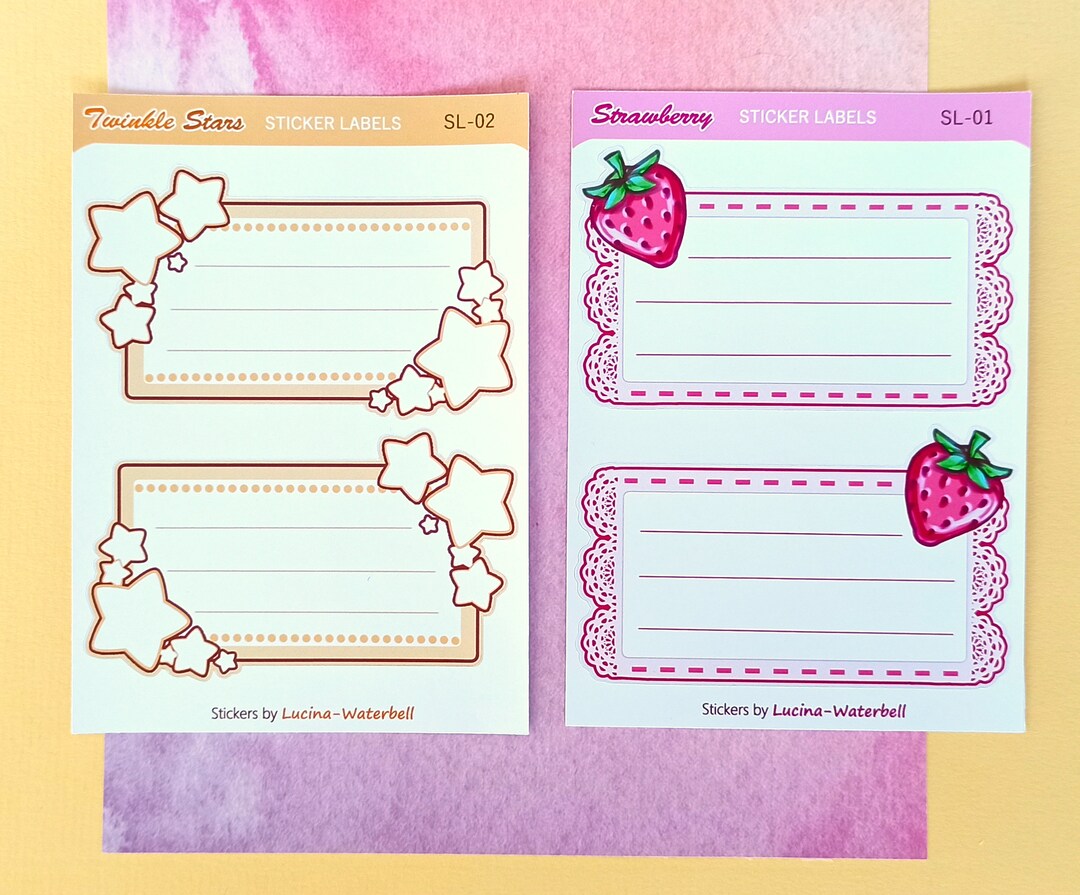 Stickersheet: Sweet Strawberry & Twinkle Stars Labels - Etsy