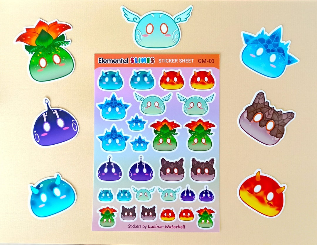 Elemental Slimes Stickersheet - Genshin Impact - Etsy