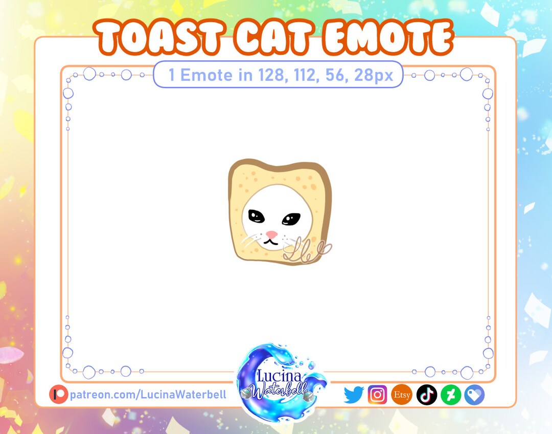Twitch Discord Emotes - Toast Cat - Etsy