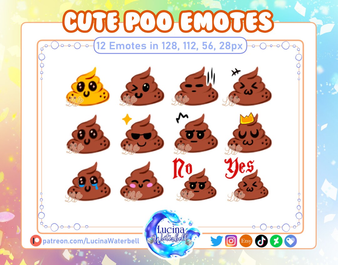 Twitch Discord Emotes - Kawaii Poo (12) - Etsy