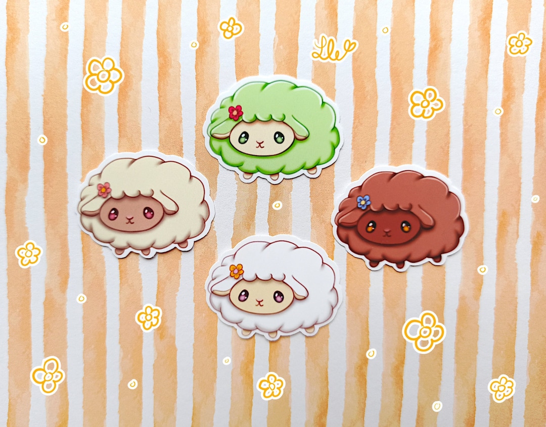 Kawaii Fluffy Sheep Sticker, Cute Baby Sheeps - Etsy