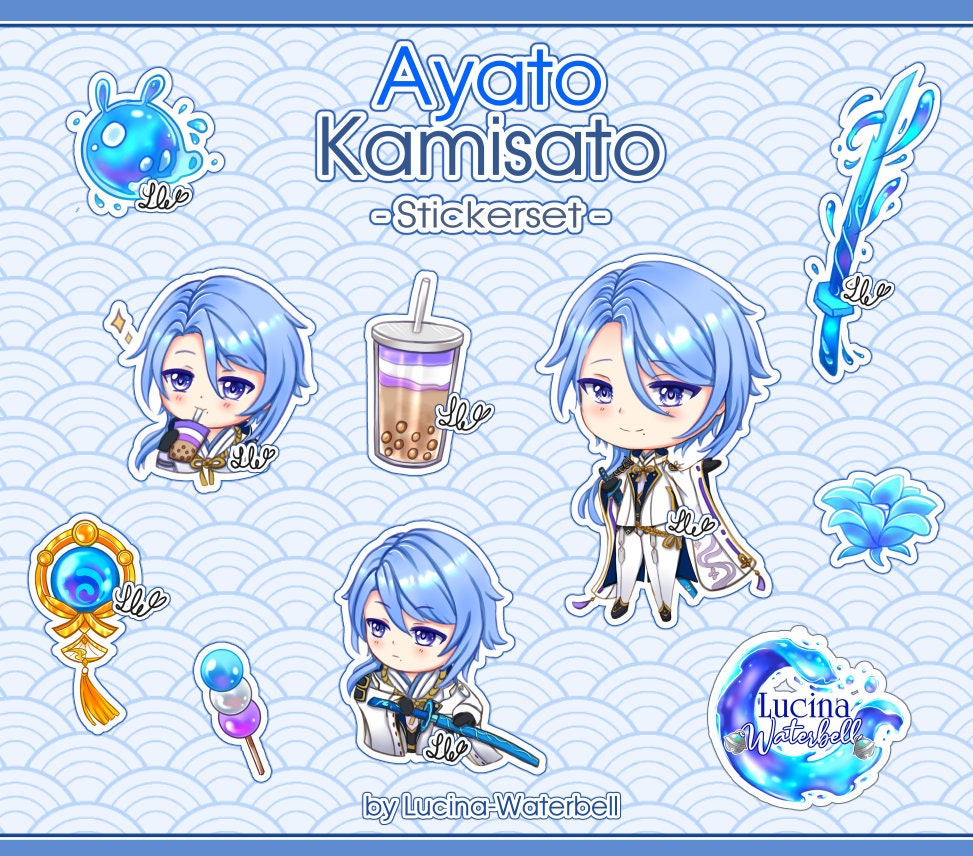 Stickerset Ayato Kamisato Genshin Impact - Etsy
