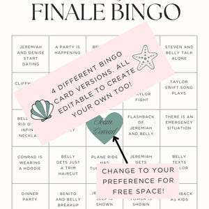 The Summer I Turned Pretty Bingo Card: Tsitp Watch Party - Etsy