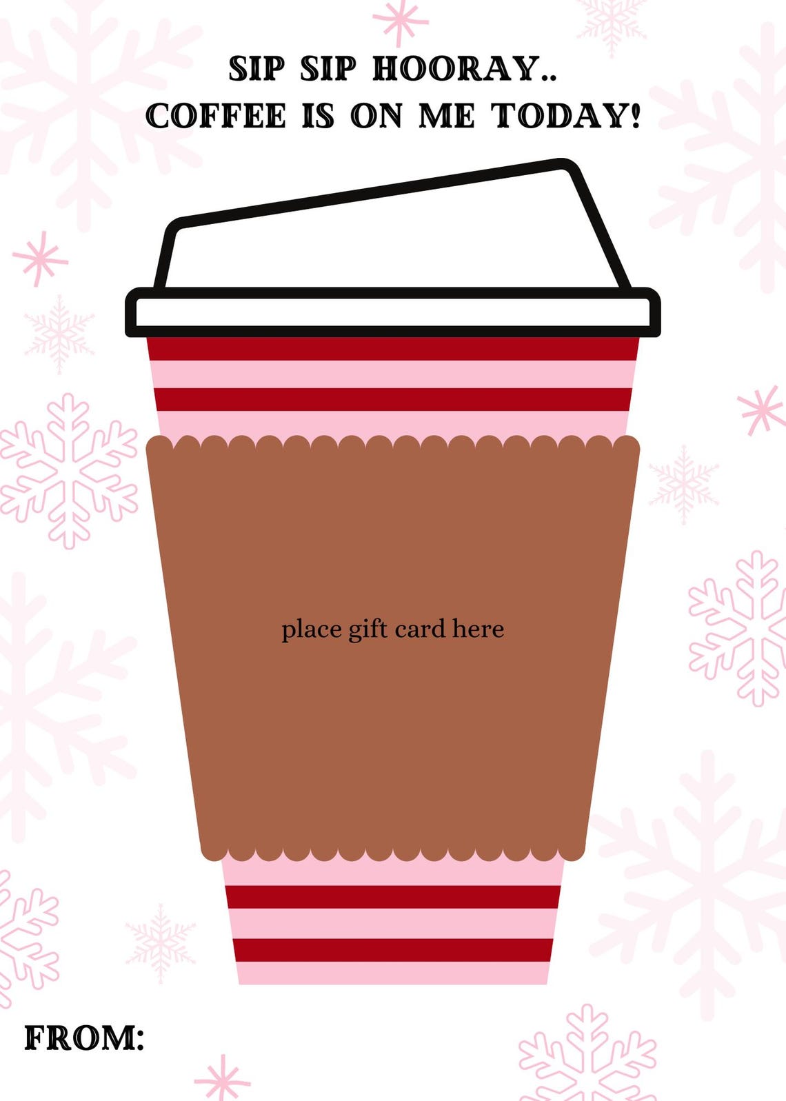 Coffee Gift Card Holder – Printable Gift Card Sleeve – Instant Download ...