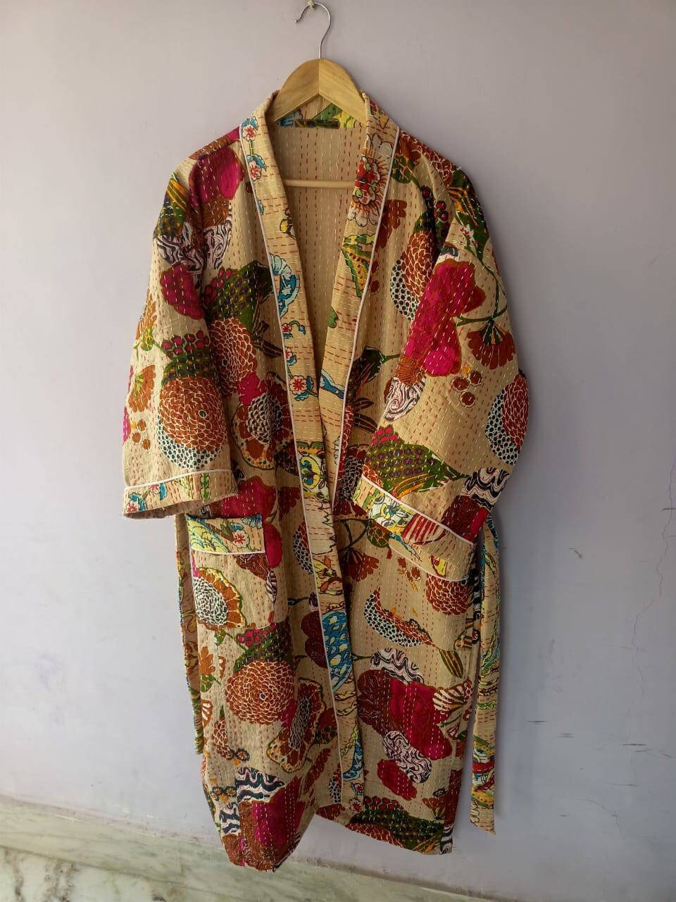 Fruit Print Kantha Quilt Cardigan Robe Bridal Robe - Etsy