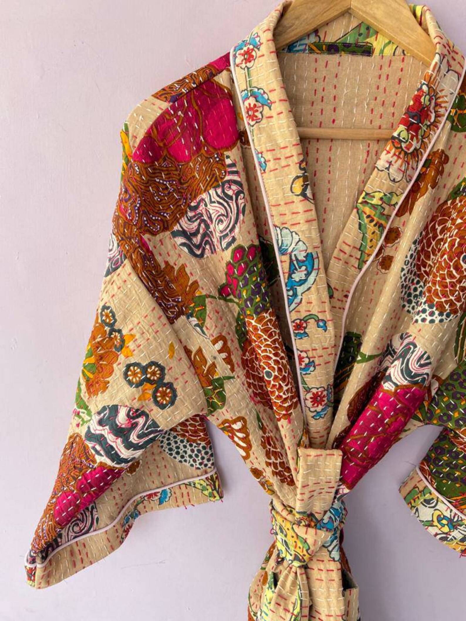Fruit Print Kantha Quilt Cardigan Robe Bridal Robe - Etsy