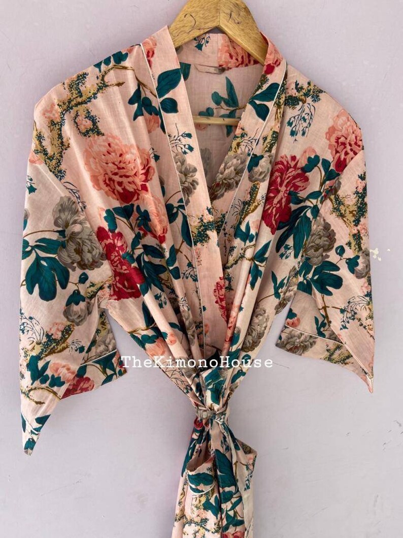 Luxury Cotton Kimono Robe for Bridesmaid Bridesmaid Gift - Etsy