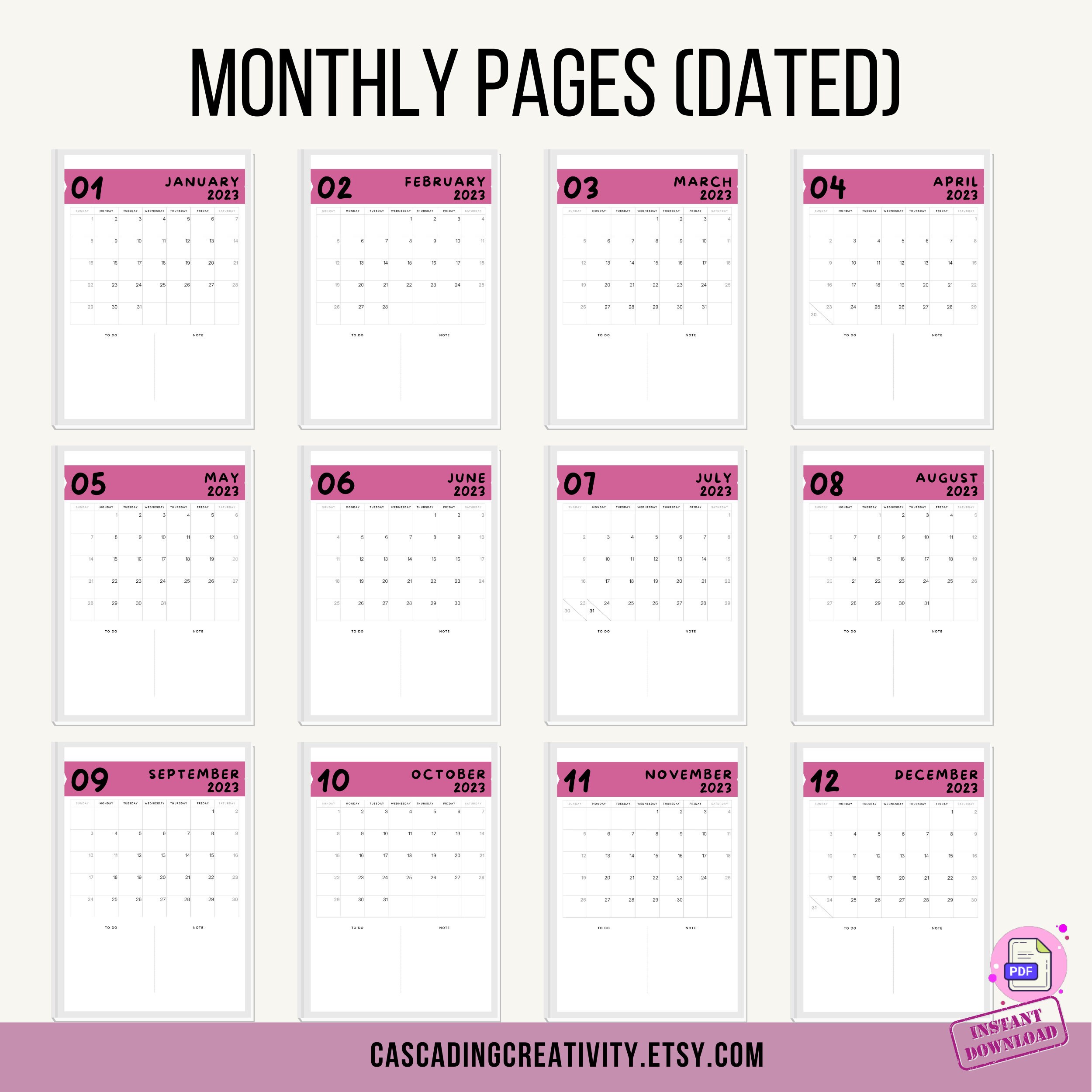 Gratitude Journal Printable Bundle, Practice Daily, Weekly and Monthly ...