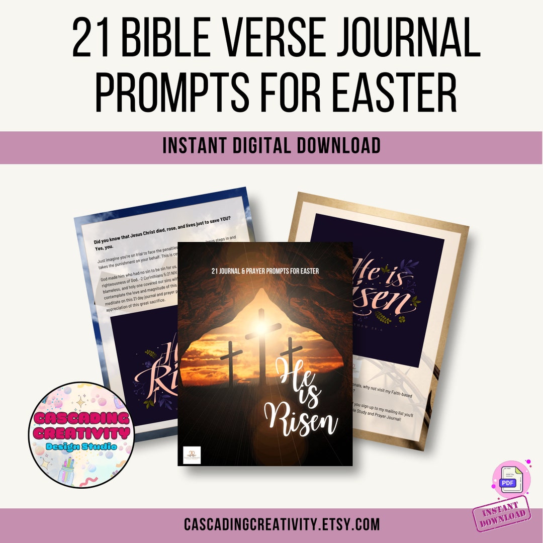 Printable Easter Bible Verse Journal 24 Pages With Journal Prompts ...