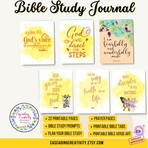 Printable Bible Study Journal: 22 Pages Inc Worksheets for Bible Study ...