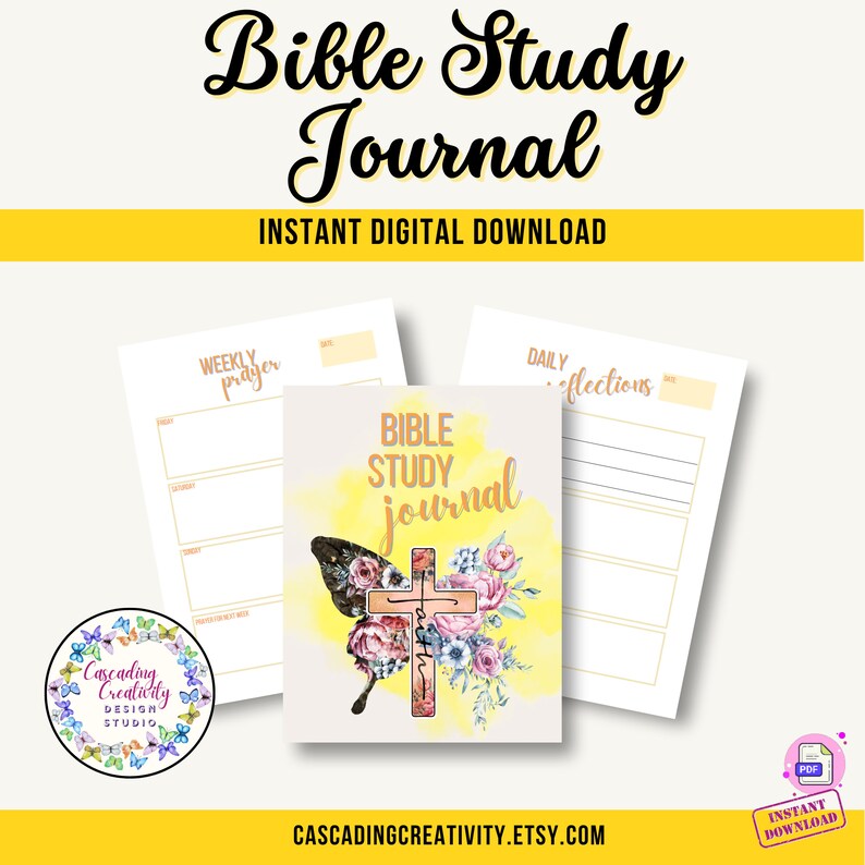 Printable Bible Study Journal: 22 Pages Inc Worksheets for Bible Study ...