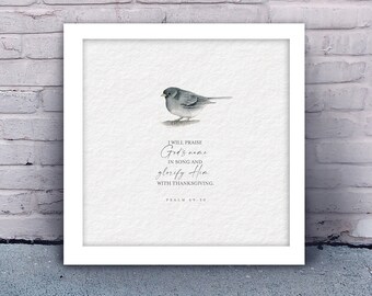 Watercolor Squirrel and Scripture Framed in Black or White | Etsy