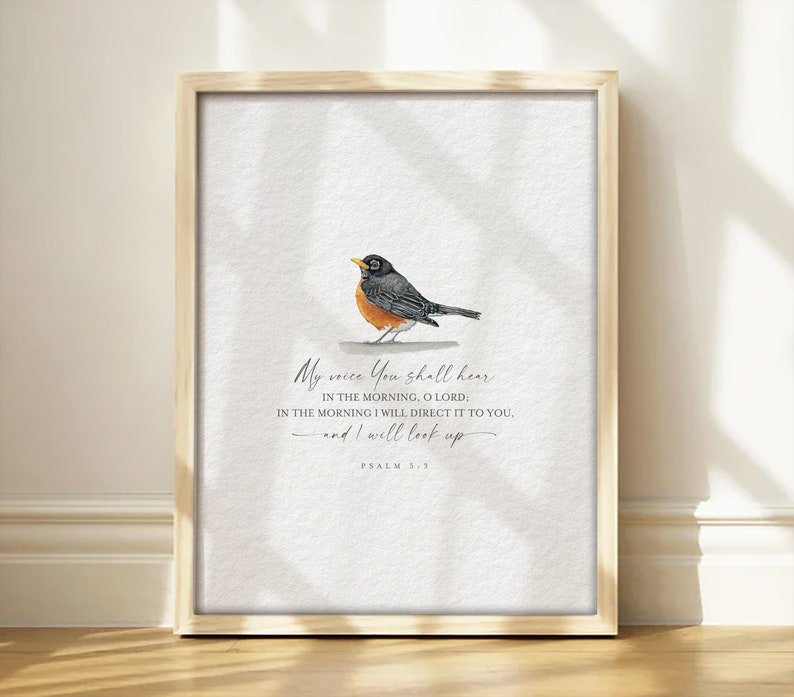 Robin Hand Painted Watercolor Digital Printable Bible Quote - Etsy