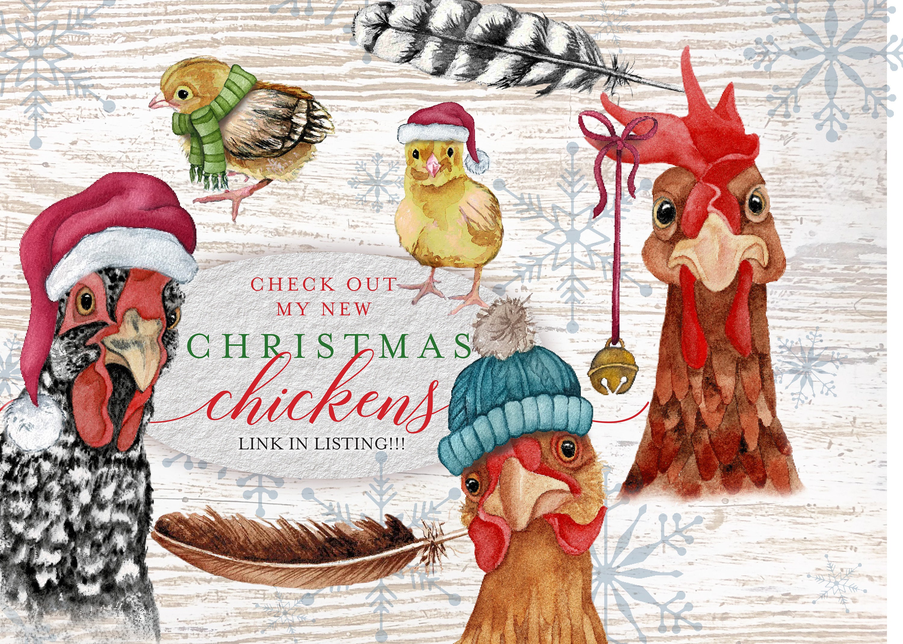 Chickens Watercolor Clipart Collection PNG JPG Instant - Etsy