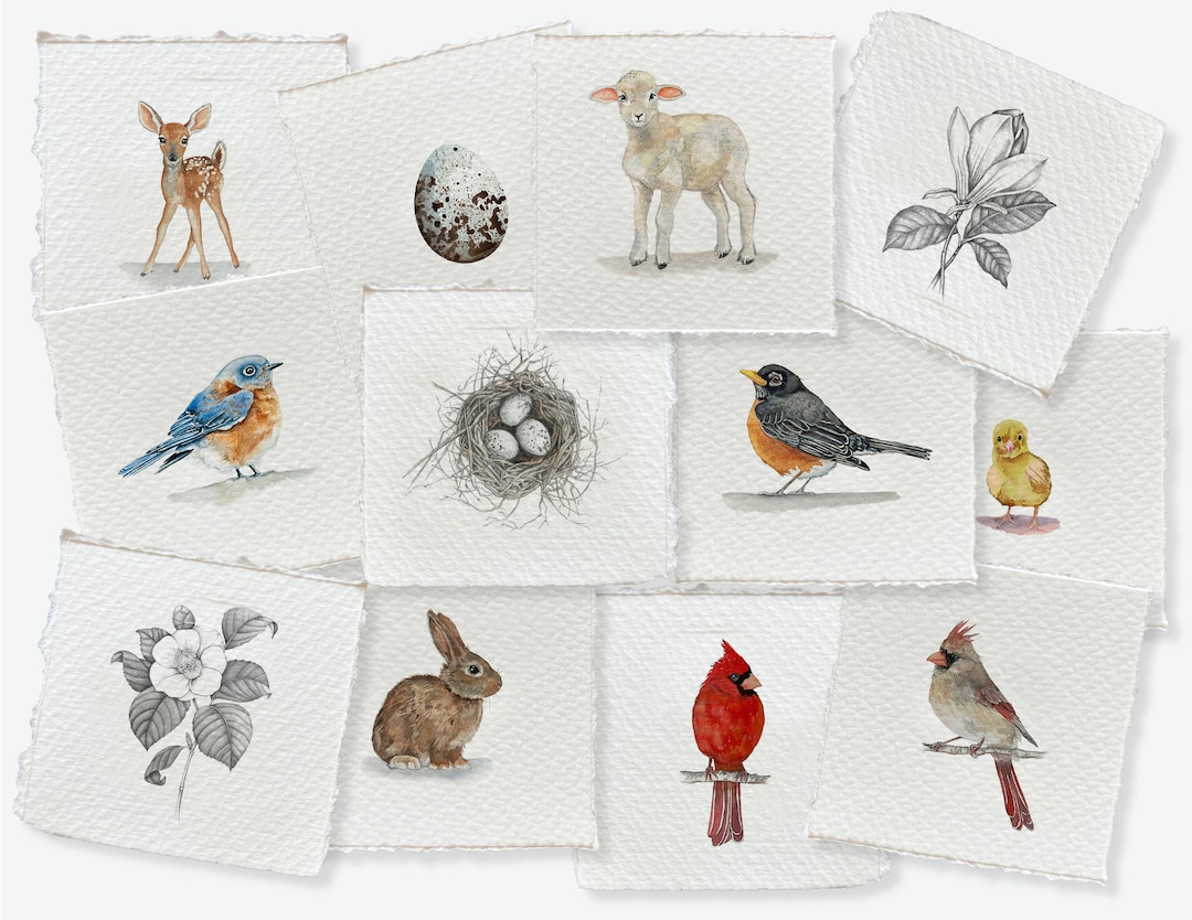 MINI Art Prints ~ Miniature Watercolor ~ Tiny Painting ~ Cute Little ...