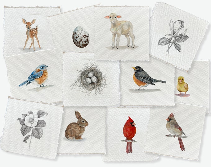 MINI Art Prints ~ Miniature Watercolor ~ Tiny Painting ~ Cute Little ...