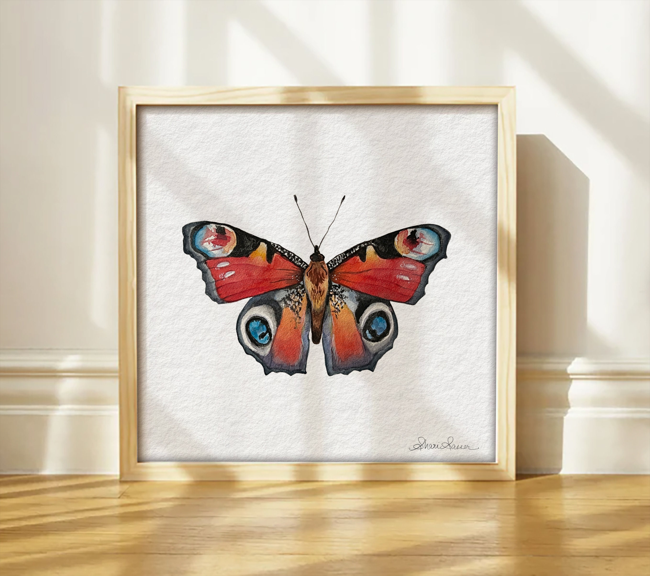 Red BUTTERFLY Art Print ~ 8x10, 5x7, 4x6, 6x6 ~ Square Print ...