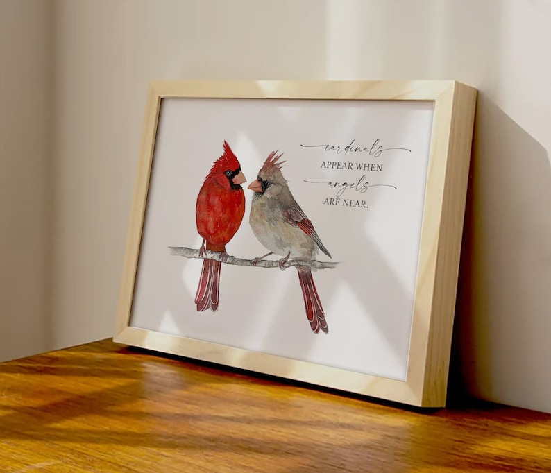 CARDINAL Quote Wall Decor ~ 8x10 5x7 ~ Cardinals Appear Angels Near ...