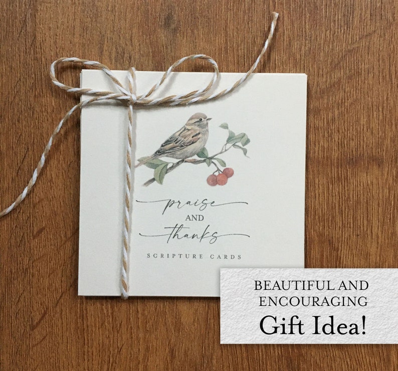 PRAISE & THANKS - Printable Scripture Cards - Instant Download - 12 ...