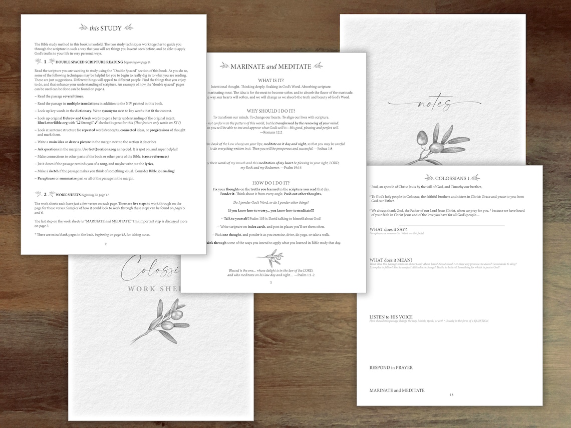 Colossians Bible Study Printable Download Worksheets Pdf - Etsy