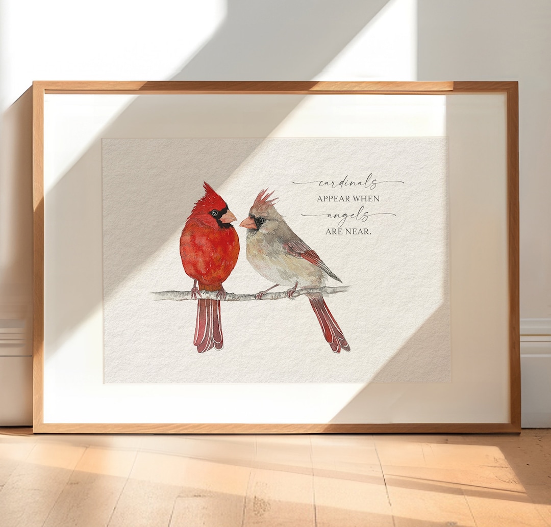 CARDINAL Quote Wall Decor ~ 8x10 5x7 ~ Cardinals Appear Angels Near ...