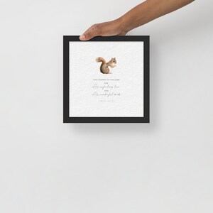 Watercolor Squirrel and Scripture ~ Framed in Black or White ~ Psalms ...