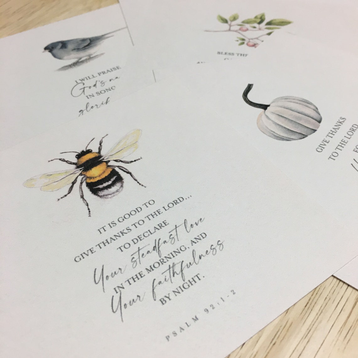 PRAISE & THANKS - Printable Scripture Cards - Instant Download - 12 ...