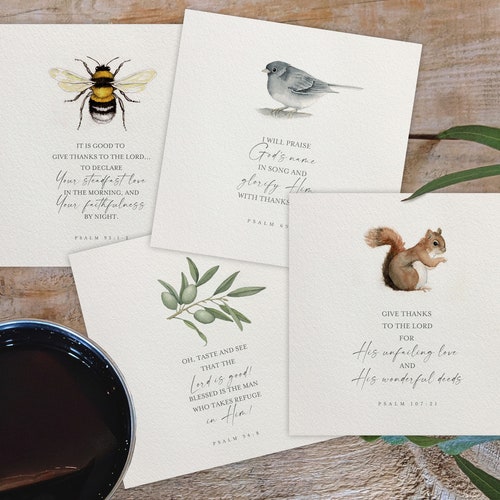 PRAISE & THANKS Printable Scripture Cards Instant Download - Etsy