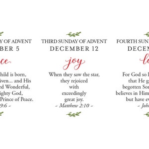 Advent Candle Tags - Printable - Instant Download - PDF - Printable ...
