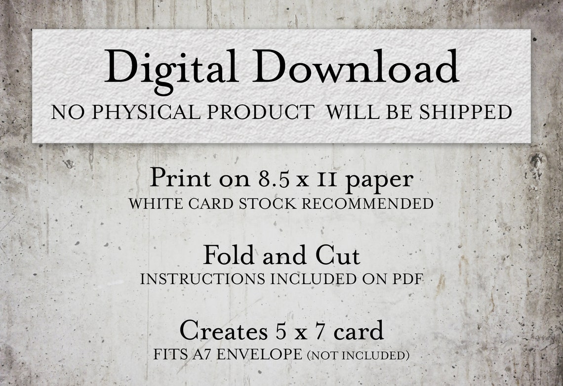 Magnolia Floral Card Printable Instant Download Card JPG | Etsy