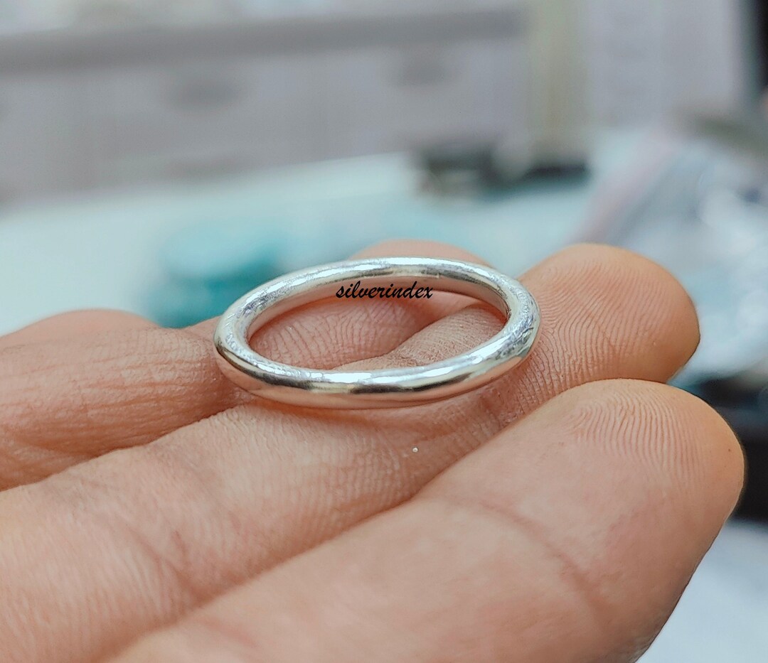 Thin 2mm Band Ring Mens and Women Ring, 925 Silver Ring, Minimalist ...