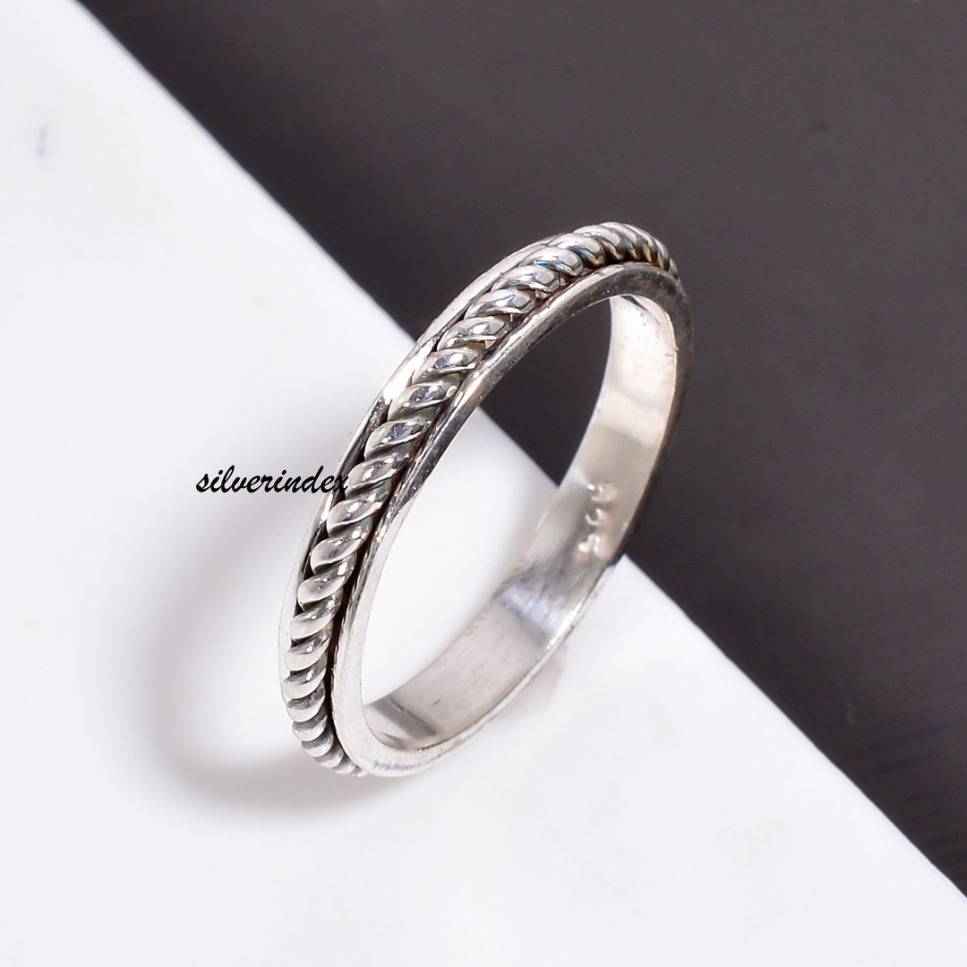 Twisted Spinner, Minimalist Spinner Ring, Handmade Ring, Meditation ...