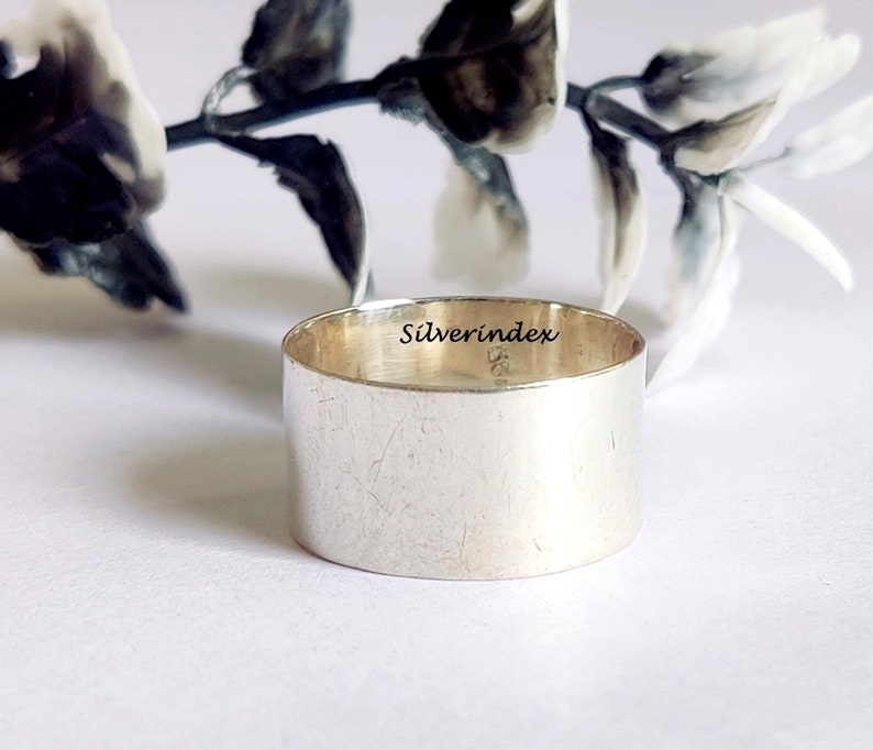 Solid Silver Band Ring for Women Cigar Band Ring Simple - Etsy