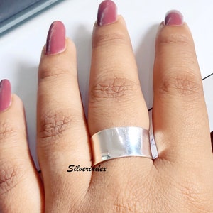 Solid Silver Band Ring for Women Cigar Band Ring Simple - Etsy