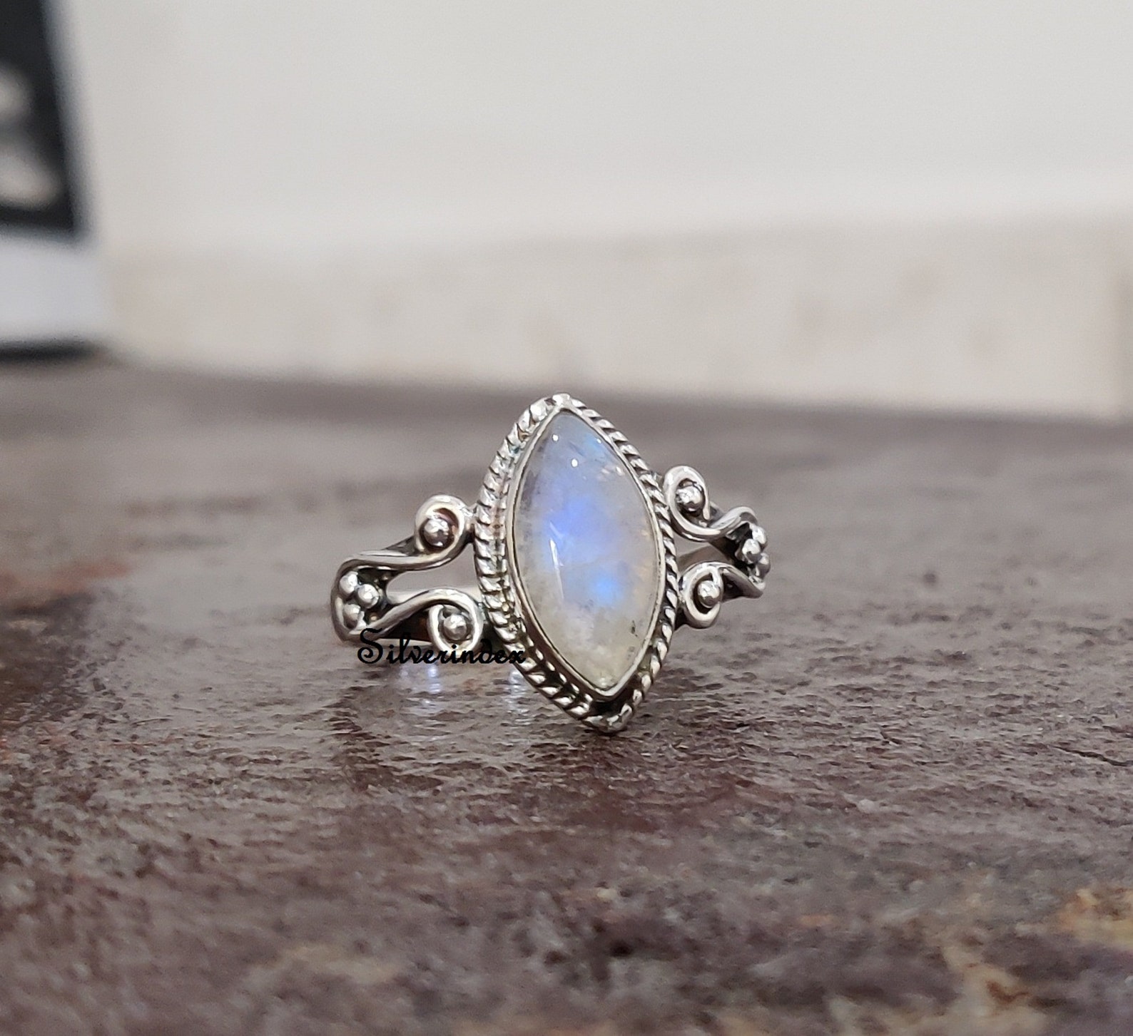 Mondstein Ring 925 Silber Ring Edelstein Ring Statement - Etsy.de