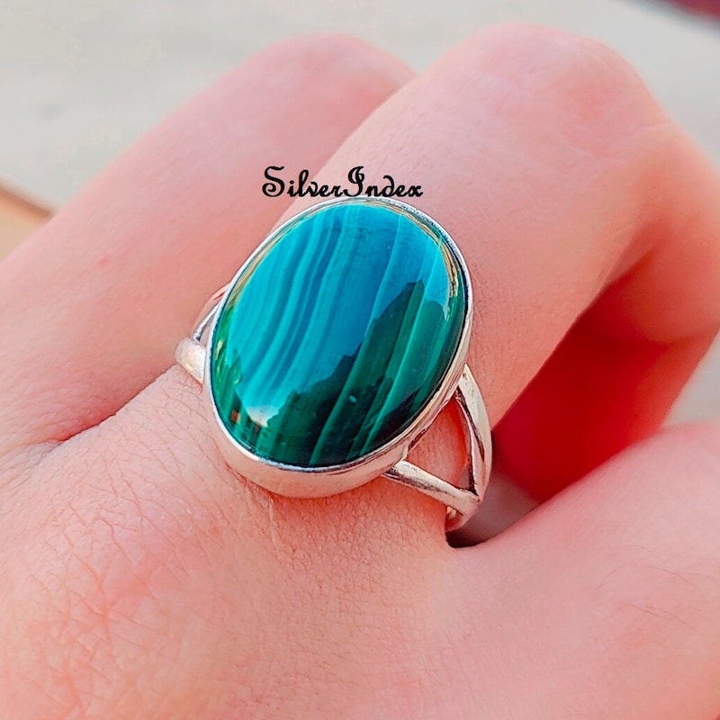 Malachite Rings - Etsy