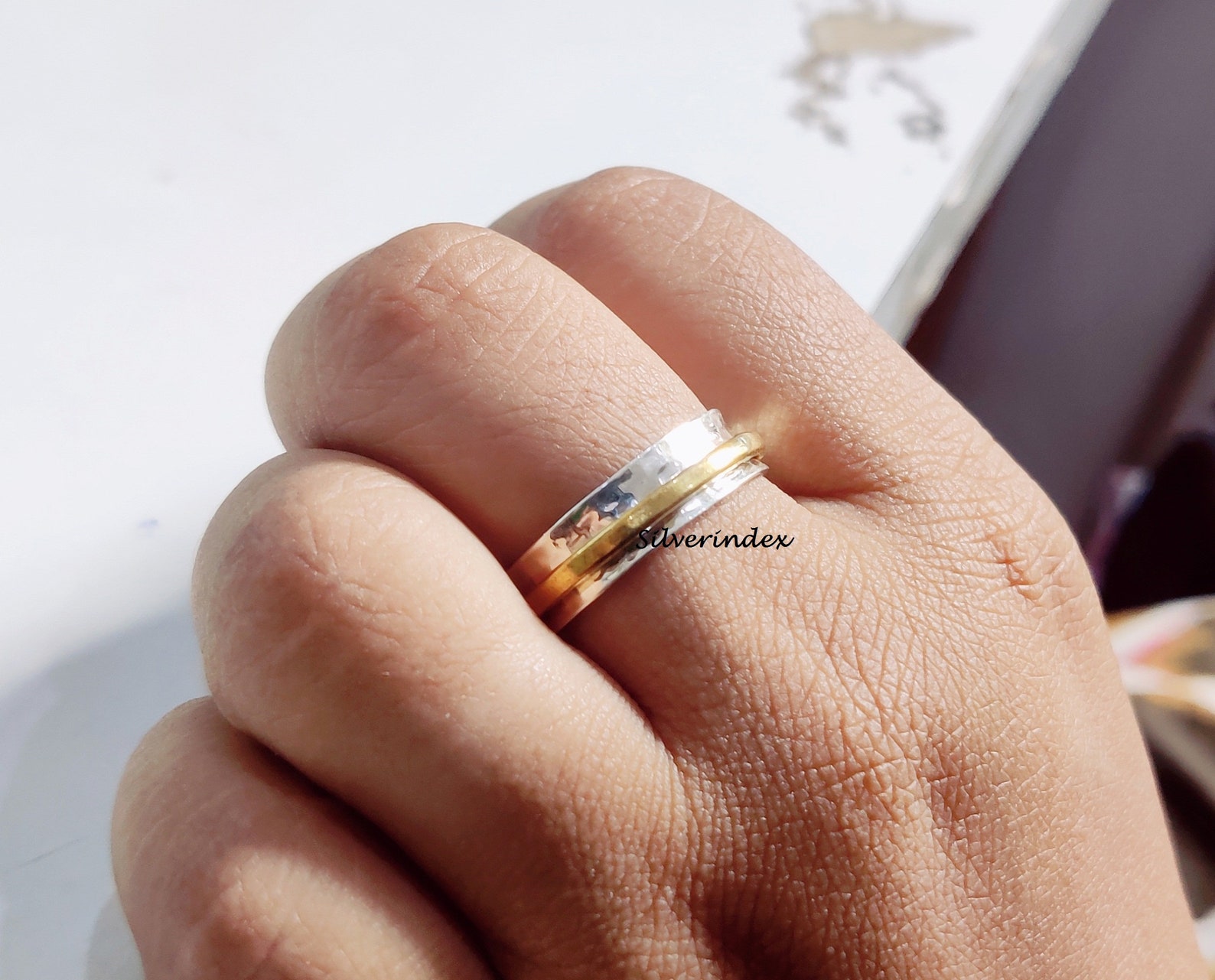 Spinner Ring Hammered Spinner Ring Handmade Ring Meditation - Etsy