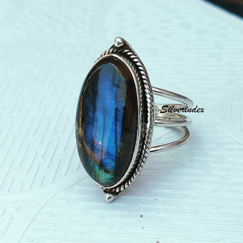 Labradorite Ring - Etsy