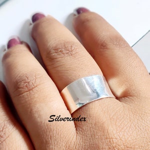 Solid Silver Band Ring for Women Cigar Band Ring Simple - Etsy