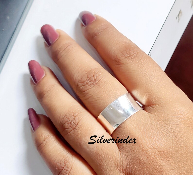 Solid Silver Band Ring for Women Cigar Band Ring Simple - Etsy