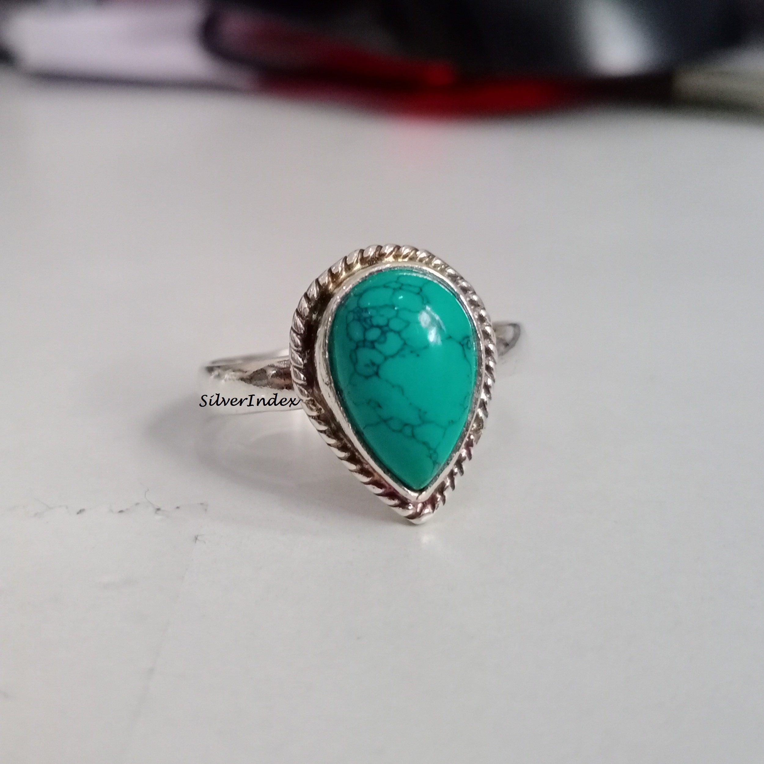 Turquoise Ring Gemstone Ring 925 Sterling Silver Ring - Etsy UK