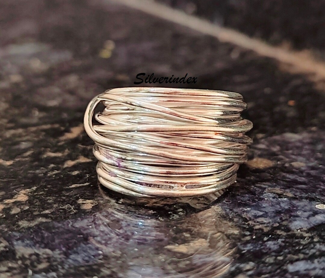 Handmade Sterling Silver Rolling Ring, Statement Band - Etsy
