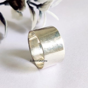 Solid Silver Band Ring for Women Cigar Band Ring Simple - Etsy